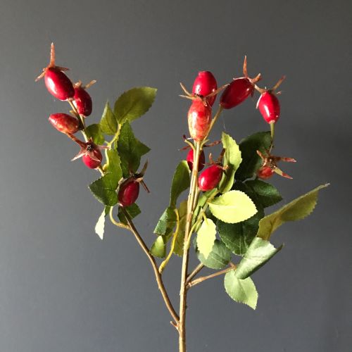 Faux Stem of Artificial Rose Hips Artificial Red Rosehip Rose Berries ...