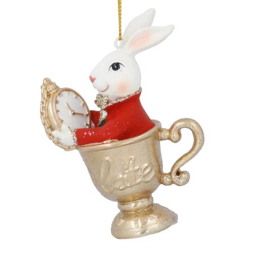 Christmas Novelty Bauble, Fun Rabbit in Tea Cup Alice Wonderland Xmas ...