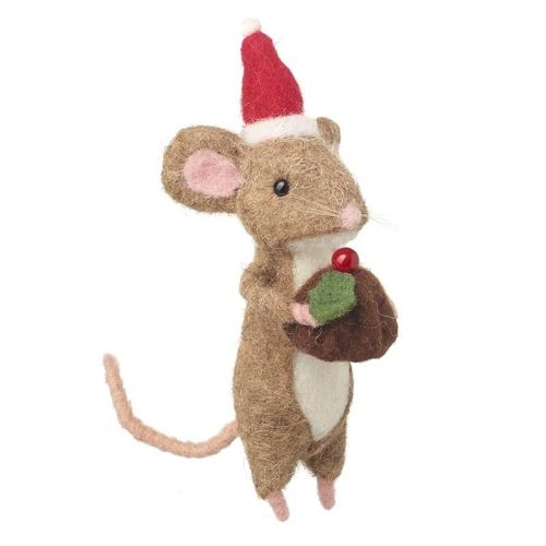 Felt Christmas Decorations, Felt Xmas Decs, Felt Mouse with Christmas ...