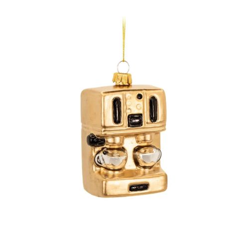 Novelty Christmas Bauble, Gold Espresso Machine Bauble, Gold Christmas ...
