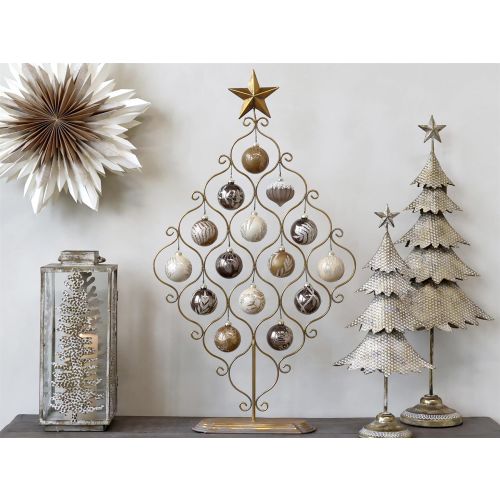 Christmas Decoration Bauble Display Stand Rack Gold Metal Brass with ...