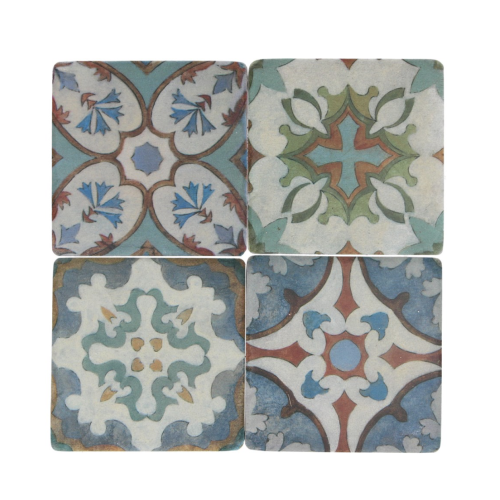 Individual Mosaic Coaster, 4 Tile Designs, Square Drinks Coasters ...