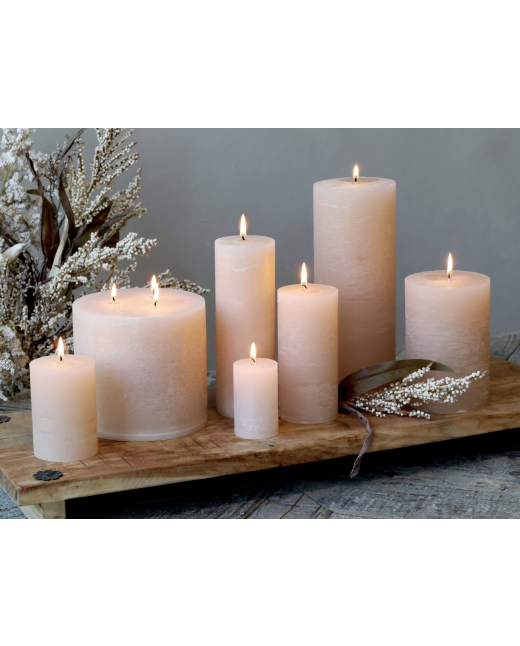 Caramel Orange Pillar Candle, Ochre Chunky Tall Church Candles, 3 Sizes ...
