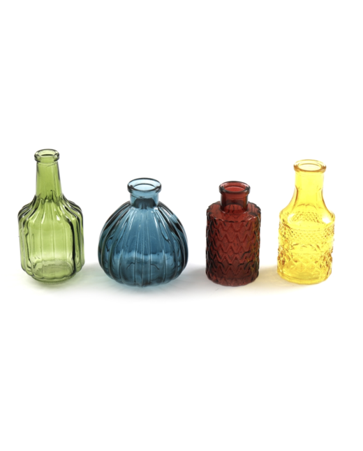 Vases Glass Large Bud Vases Mini Small Round Coloured Jars Bottles