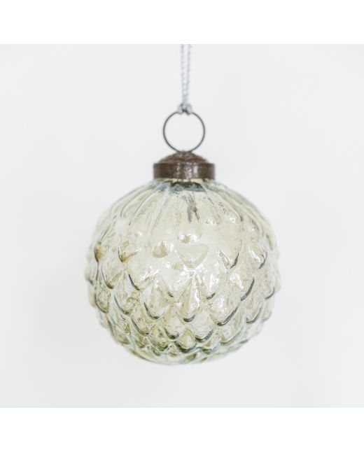 Green Gold Dotted Bauble, Gold Mercury Bauble, Textured Bauble, Dots ...